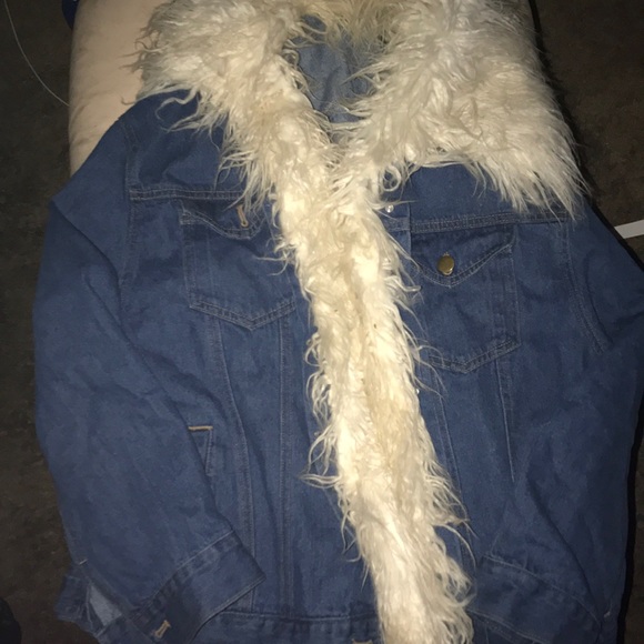 Forever 21 | Jackets & Coats | Denim Furry Jacket Size L | Poshmark